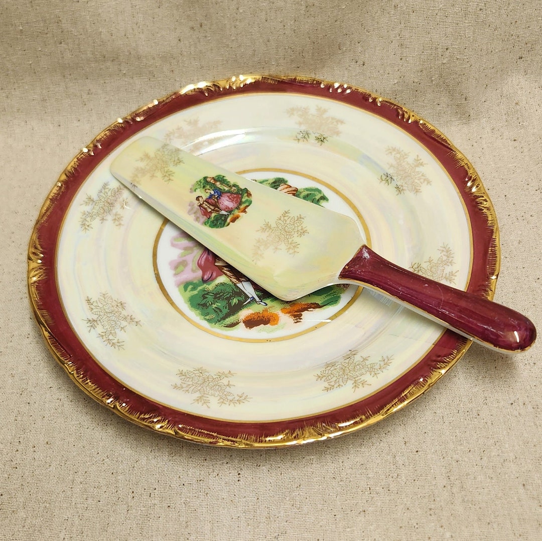 1960's Vintage Imperial Japanese Porcelain Cake Plate With Matching ...