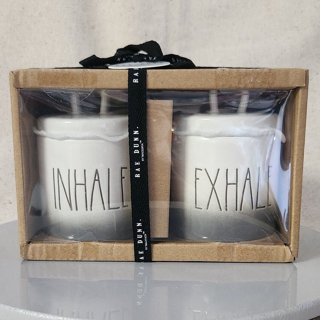 INHALE EXHALE Rae Dunn Set of 2 Looped Knob Canisters Artisan ...