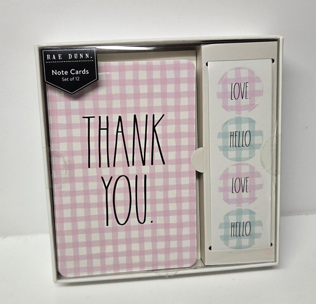 Rae Dunn Gingham THANK YOU Signature Notecard Card Set - Etsy