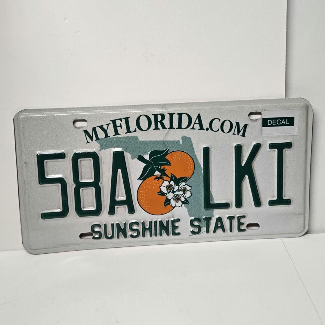 Vintage Florida Sunshine Estate License Plate - Etsy