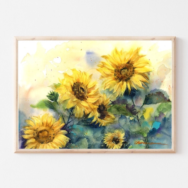 Sunflower Art Print - Etsy