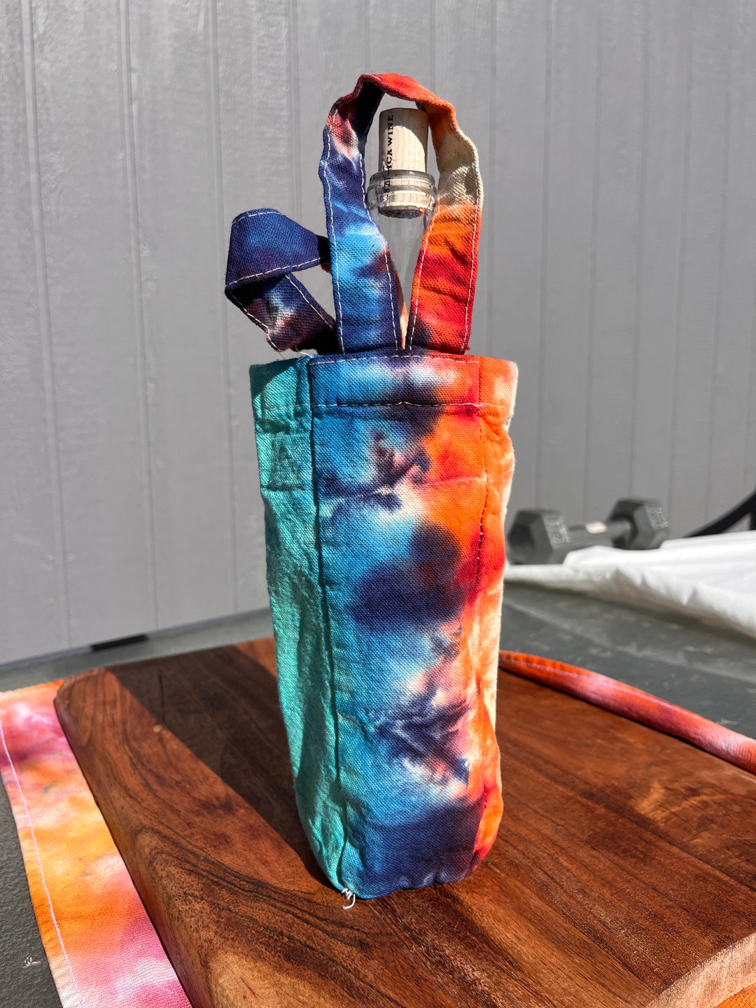 Tie Dye Gift Bag - Rainbow Tye Dye - Reusable Canvas Wine Bottle Bag - Etsy