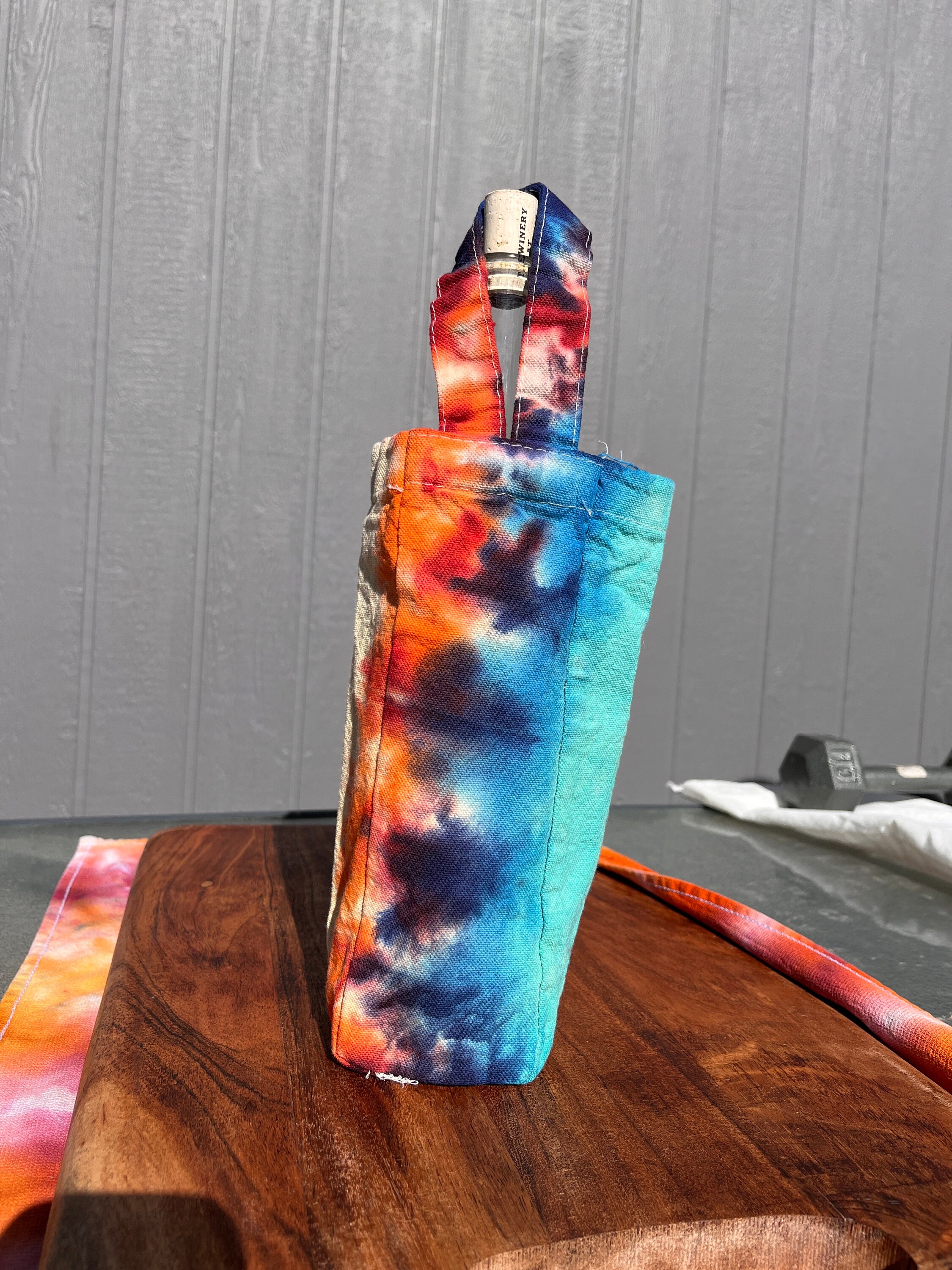 Tie Dye Gift Bag - Rainbow Tye Dye - Reusable Canvas Wine Bottle Bag - Etsy