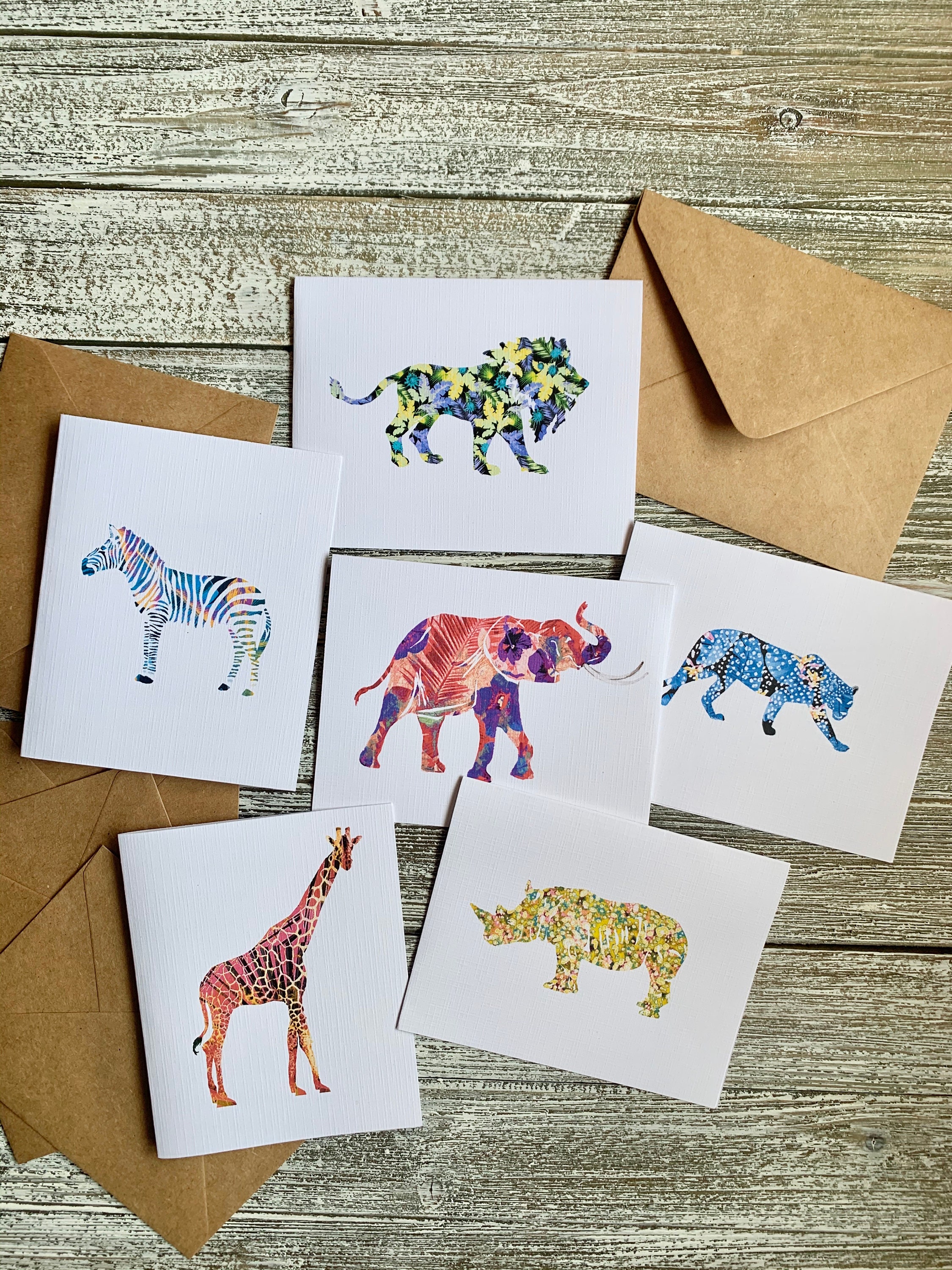 SAVANNA 6 Pack Note Cards Greeting Cards Stationary Original | Etsy