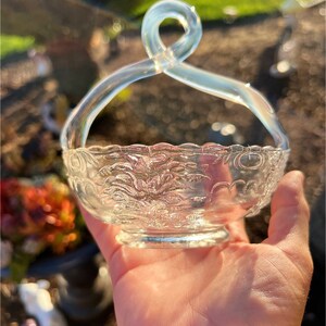Jefferson Glass, Old Man Winter Basket Bowl, Opalescent Handle, Loop ...