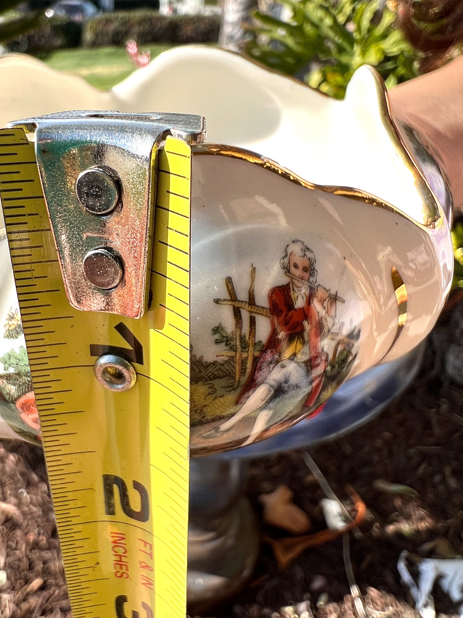 Vintage Candy Dish, Victorian Scenery Dish, Trinket Dish, 22k Gold ...