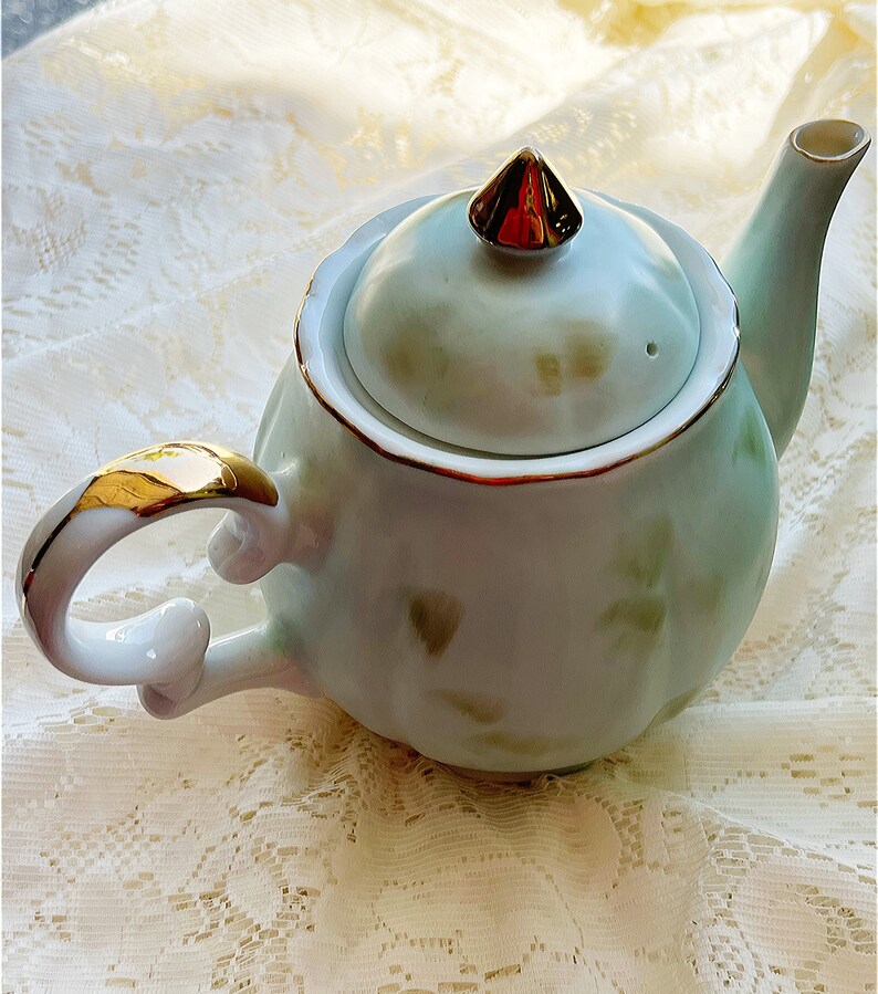 Vintage Lefton Musical Teapot, Handpainted Floral Lefton Teapot , Rare ...