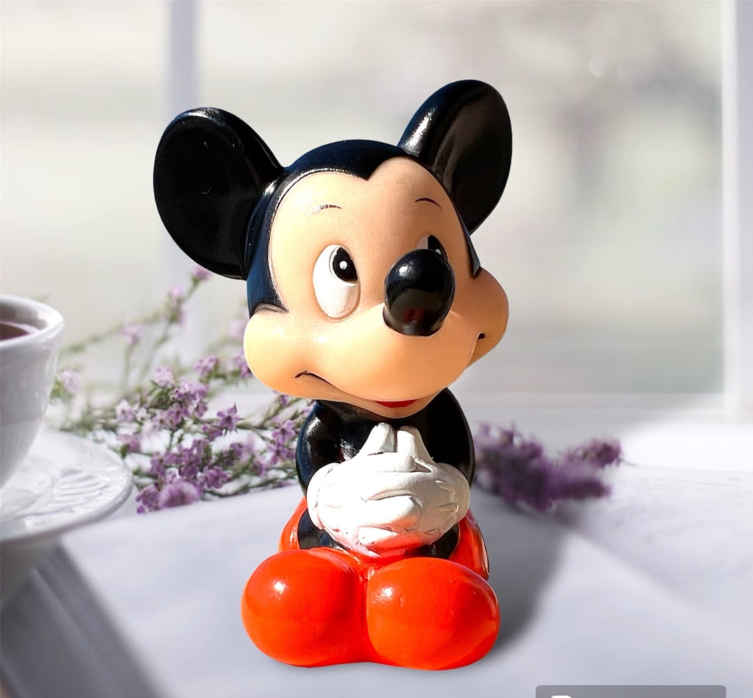 Vintage Rubber Mickey Mouse Squeaker Toy, Walt Disney Productions ...