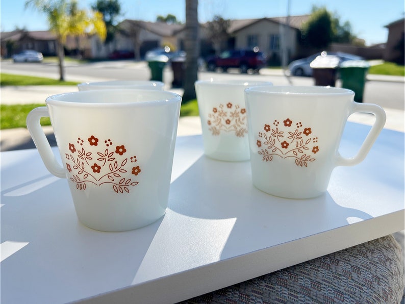 Set of 4 Vintage 1970s Pyrex Summer Impressions Coffee Mugs, Pyrex ...