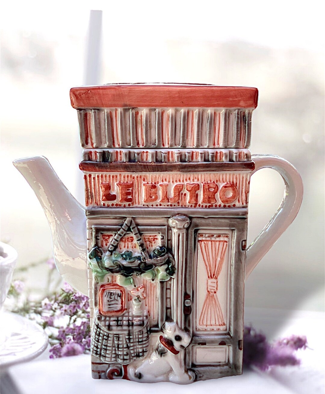 Le Bistro Handpainted Ceramic Teapot, Small Whimsical Teapot, Unique ...