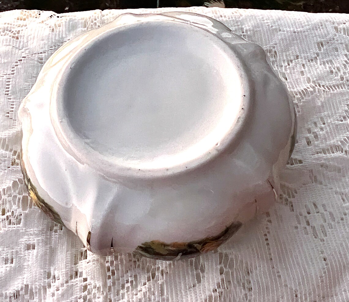 Vintage Candy Dish, Victorian Scenery Dish, Trinket Dish, 22k Gold ...