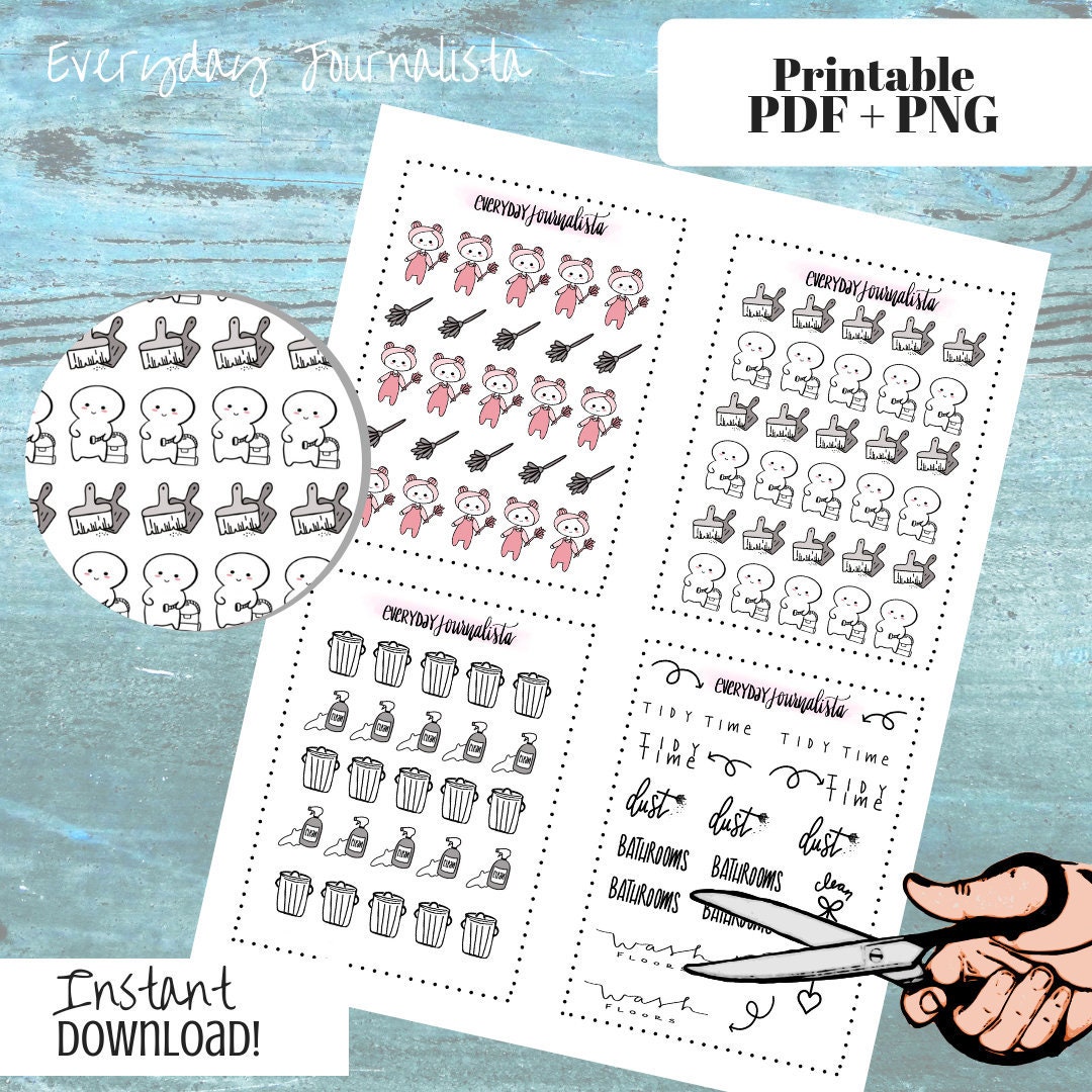 Tidy Time Planner Sticker Printable Planner Stickers Digital - Etsy