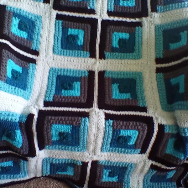 Log Cabin Afghan Crochet Pattern - Etsy