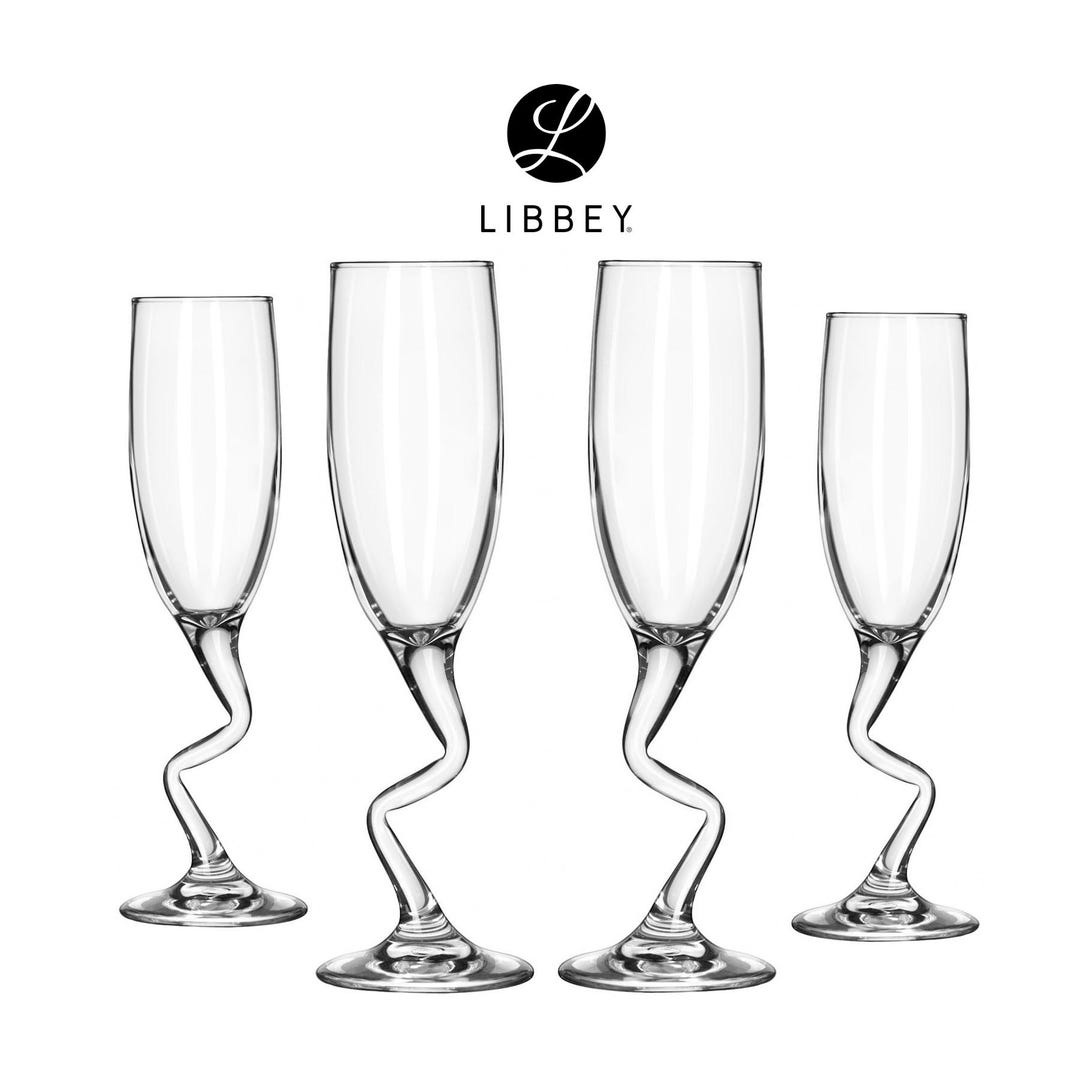 Rare and Distinctive Libbey Z-stem 8 1/8 Inch 5 Ounce Champagne Flutes ...