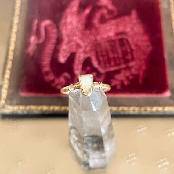 Antique Gold Milk Tooth Ring - Gem