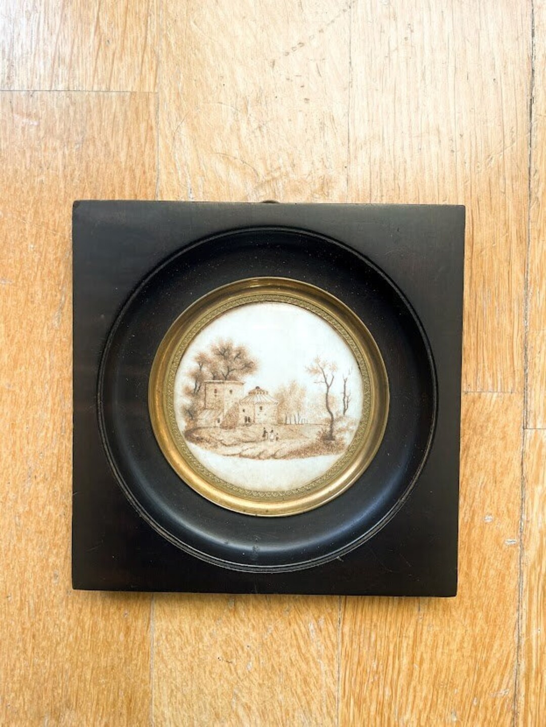 Antique Hair Art Landscape With Pulverized Hair - Etsy