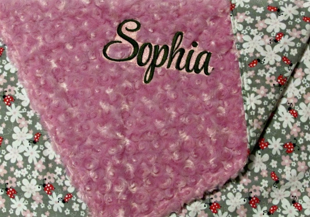 Personalized Girl Blanket, Monogrammed Baby Blanket, Minky Baby Blanket ...