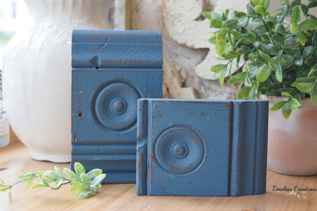 Plinth Blocks - Set of 2. Chippy Painted Antique Plinth Blocks ...