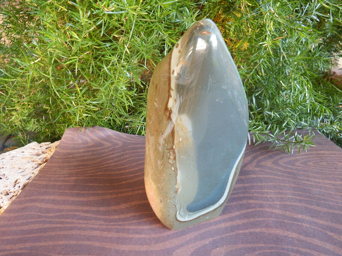 Large Carved Polychrome Picture Jasper Free Form Sculpture / | Etsy
