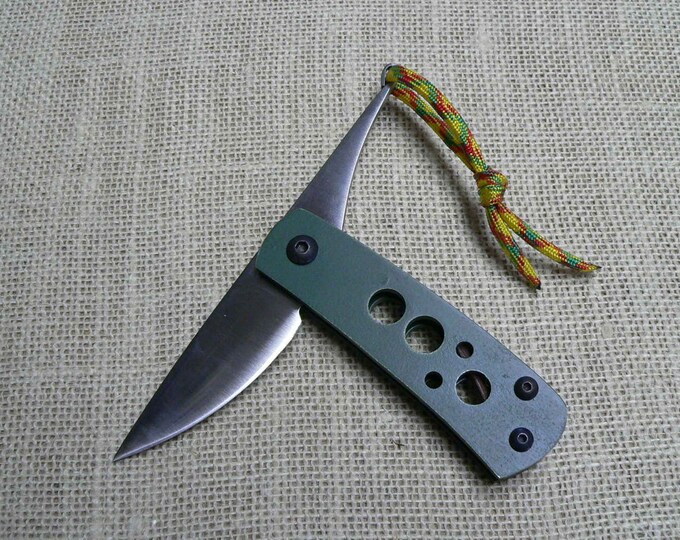 Custom Friction Folder little Chub, Green Duracoat Finished Aluminum ...