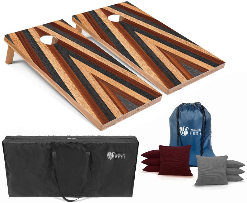 Tailgating Pros 4’x2’ Multi-tone Wooden Cheveron Cornhole Boards W ...