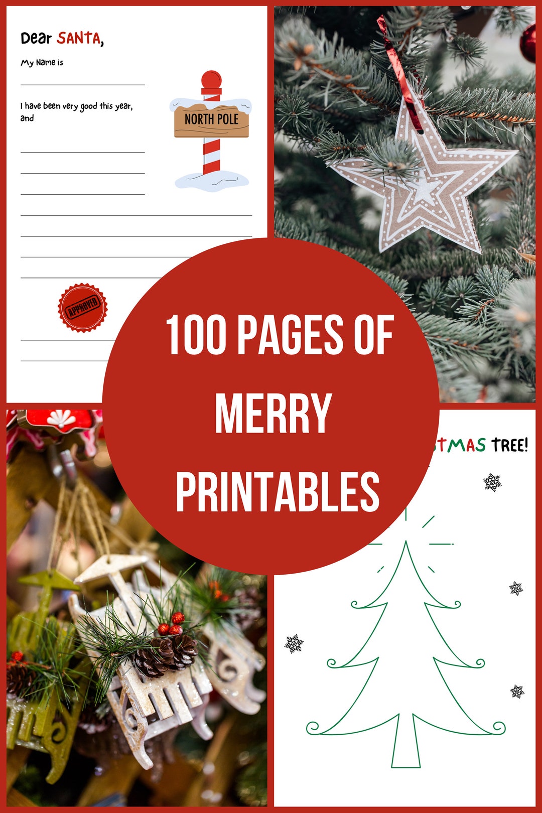 Christmas Activity Pages for Kids | 100 Individual Sheets | Instant ...