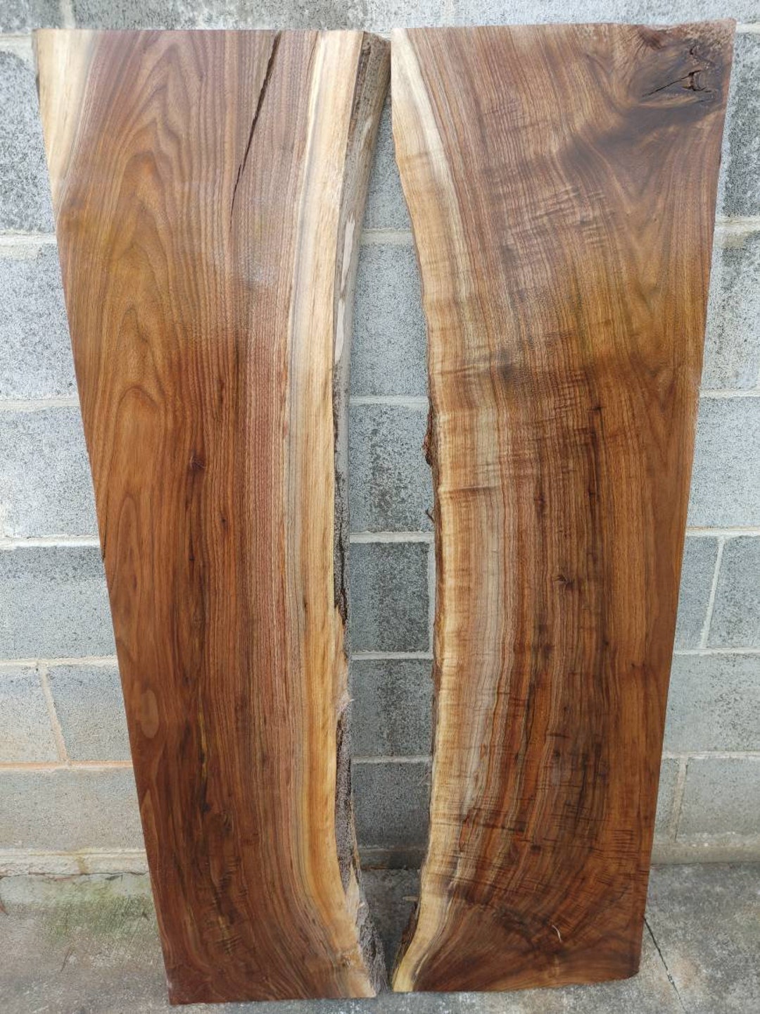 BLACK WALNUT Slabs 2 live Edge River Table, Epoxy Set, Thick Slabs ...