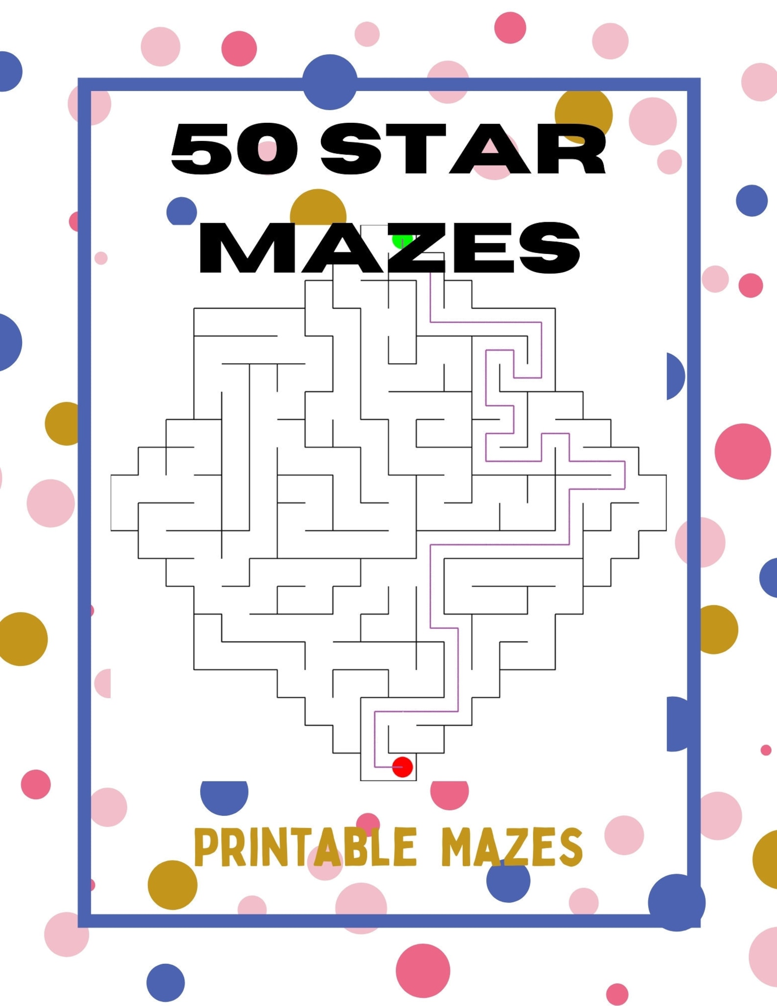 50 Star Maze Pages for Kids | Mazes for Children | Printable | Instant ...