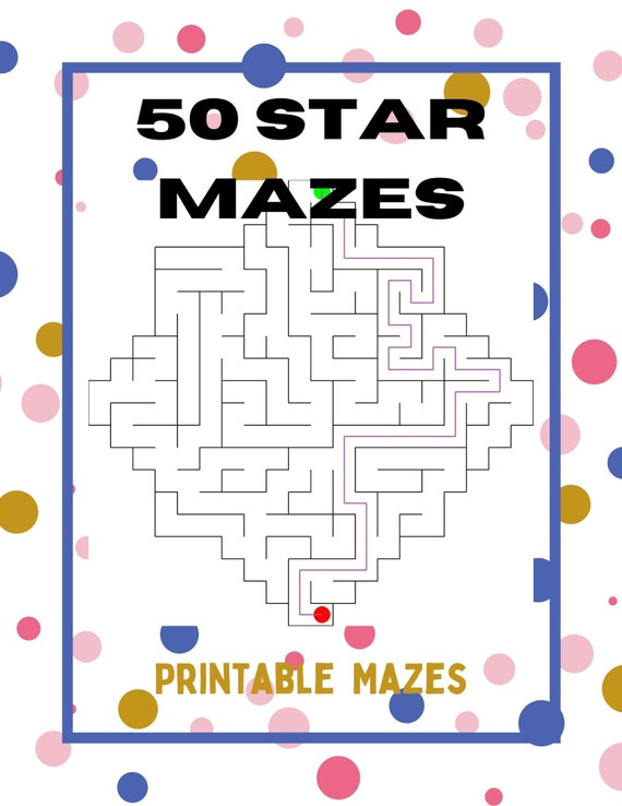 50 Star Maze Pages for Kids Mazes for Children Printable | Etsy