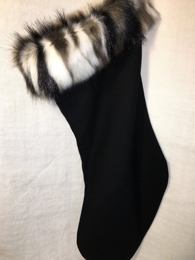 Black Wool With Ermine Fur Cuff - Etsy