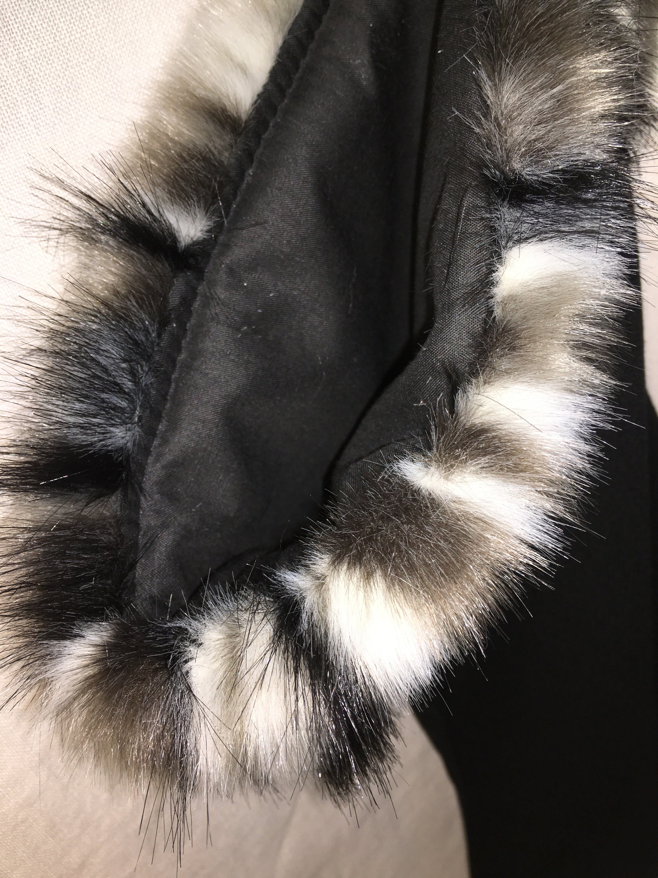 Black Wool With Ermine Fur Cuff - Etsy