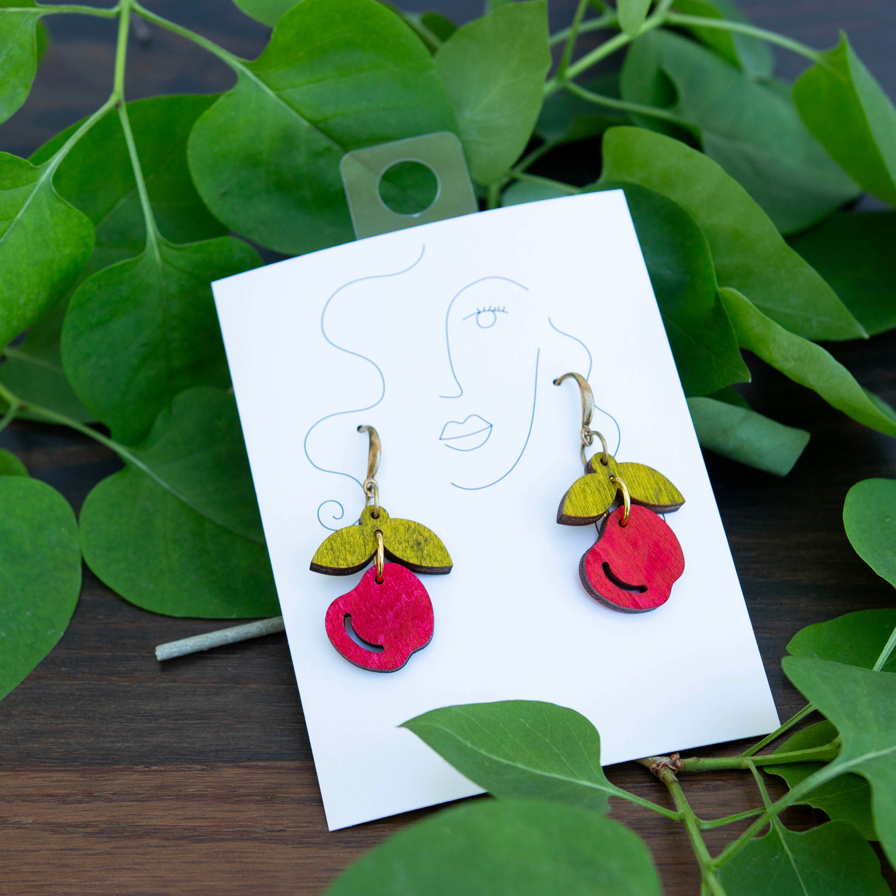 Mini Apple Earring Template Svg, Acrylic Fruit Aesthetic Earrings ...