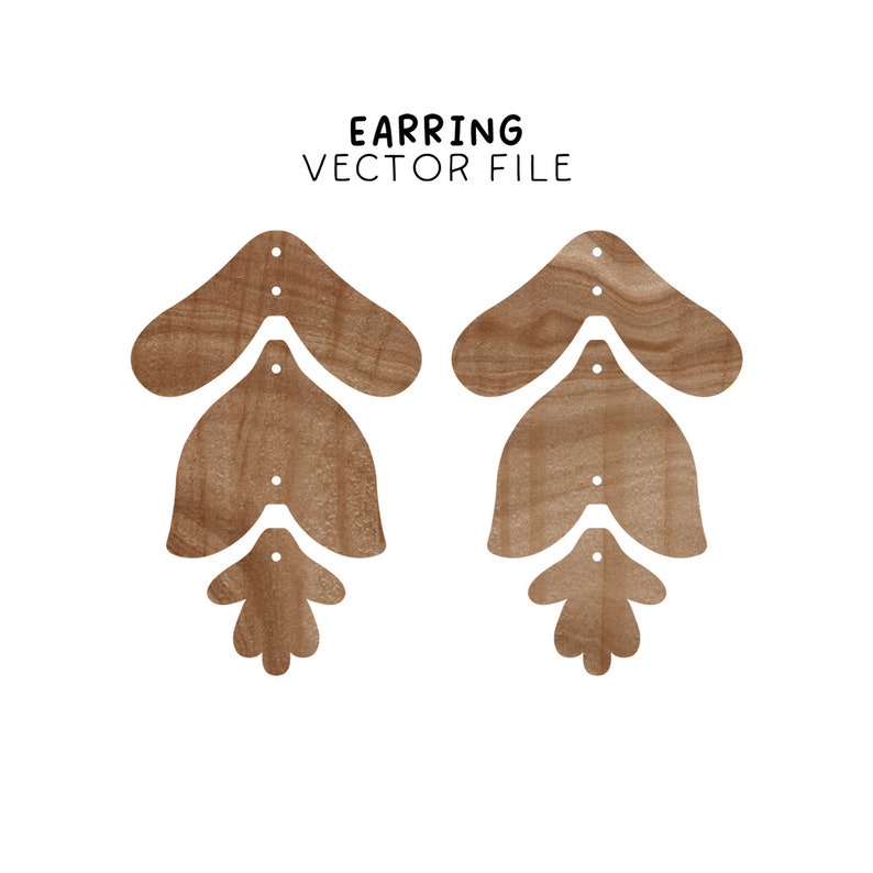 Flower Drop Earring SVG, Boho Floral Wood Earring Template for Laser ...