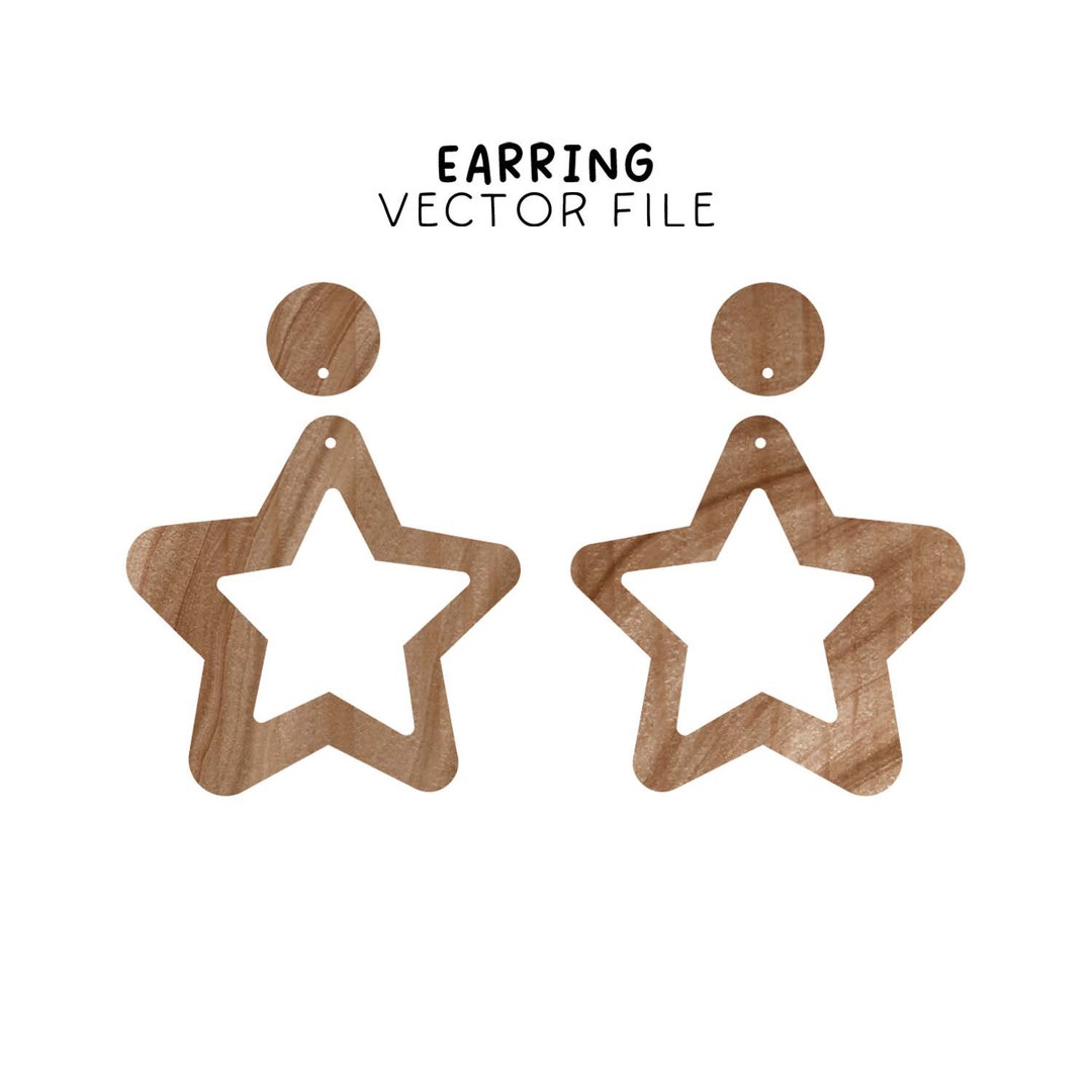 Star Hoop Earring Template SVG: Laser Cut File (digital Download) - Etsy