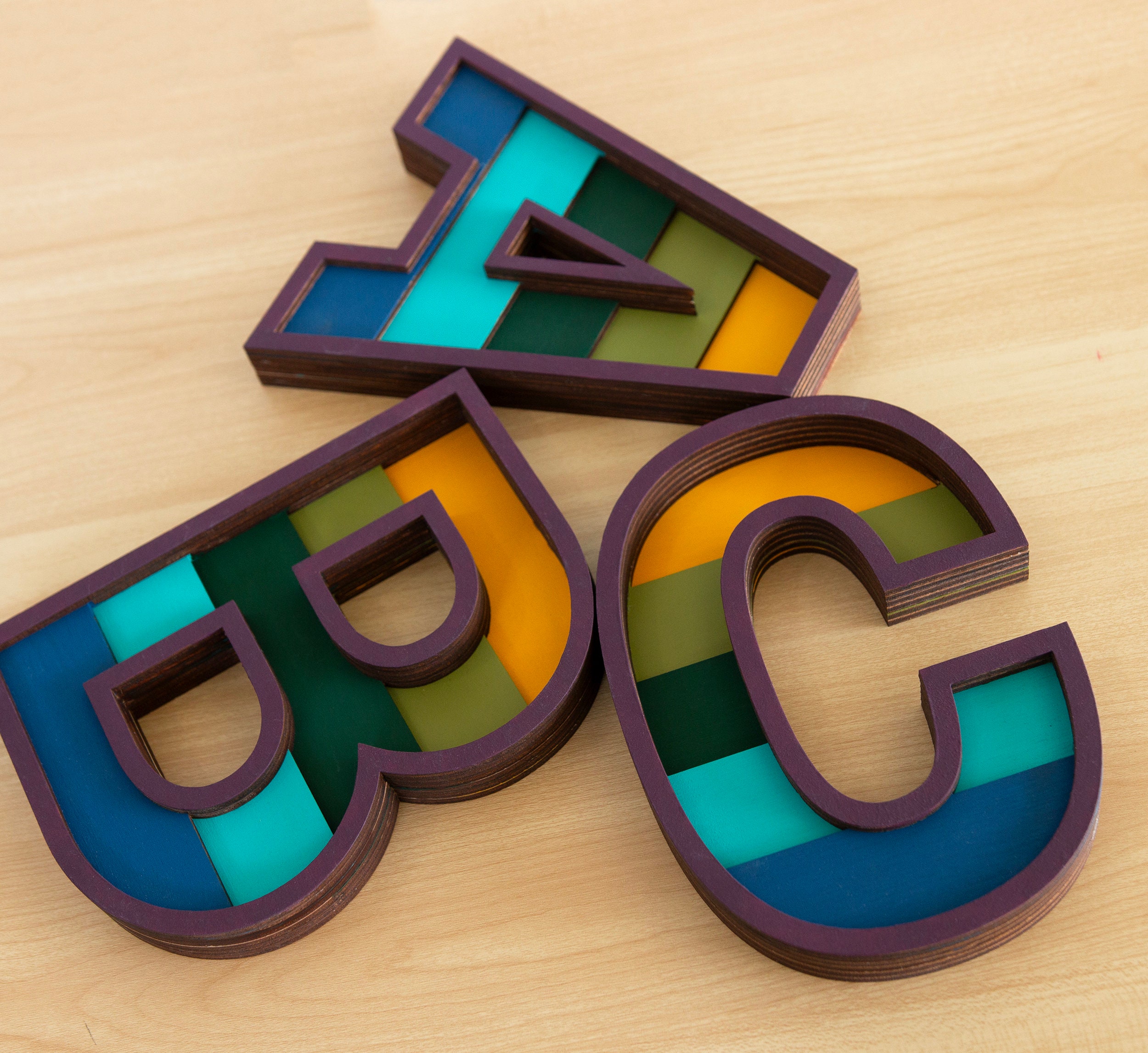 Laser Cut Letters Vector File for Glowforge, 3D Wooden Alphabet SVG ...