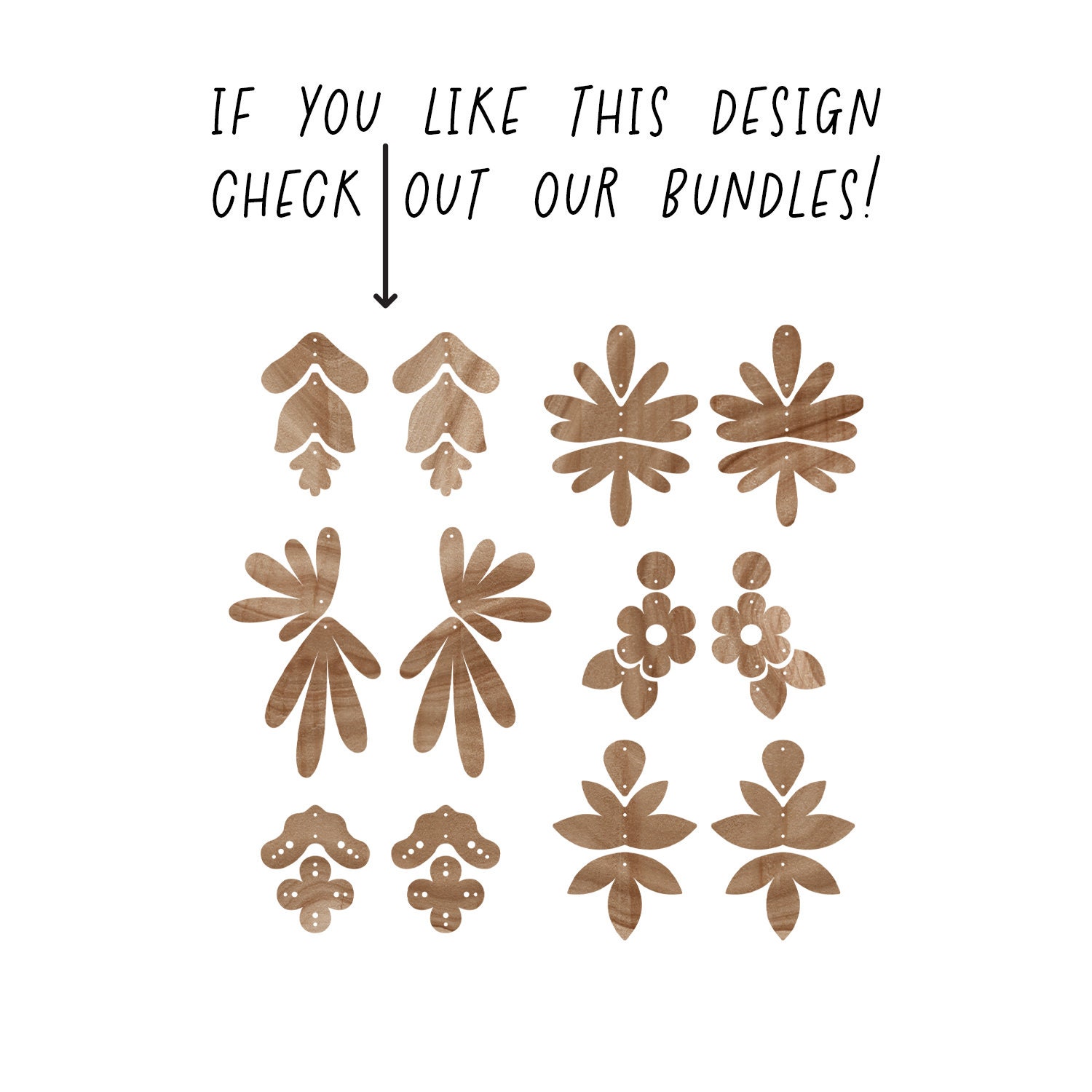 Folk Flower Earring Template Svg, Laser Cut File for Acrylic Glowforge ...
