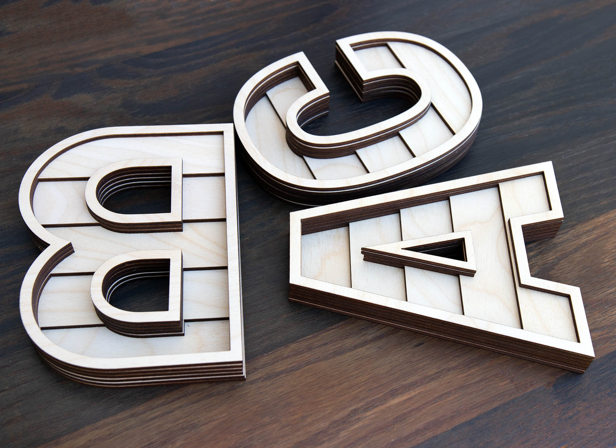 Laser Cut Letters Vector File for Glowforge, 3D Wooden Alphabet SVG ...