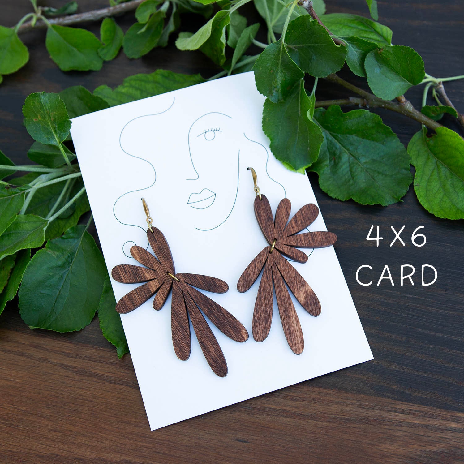 Earring Display Card Design File, Minimalist Female Face Line Art ...