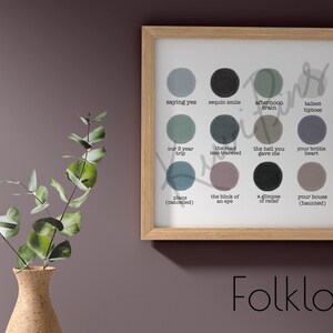 1 Folklore Taylor Album Cover Color Palette Digital Download - Etsy