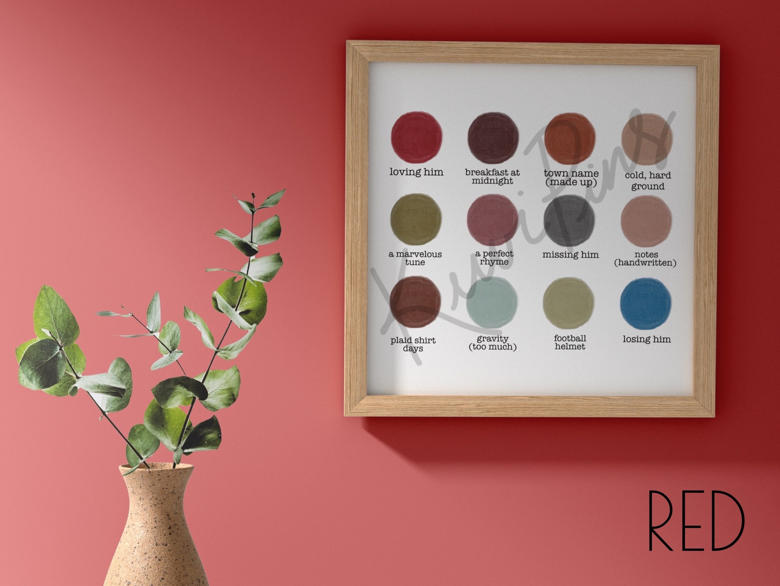 1 RED Taylor Album Cover Color Palette Digital Download - Etsy