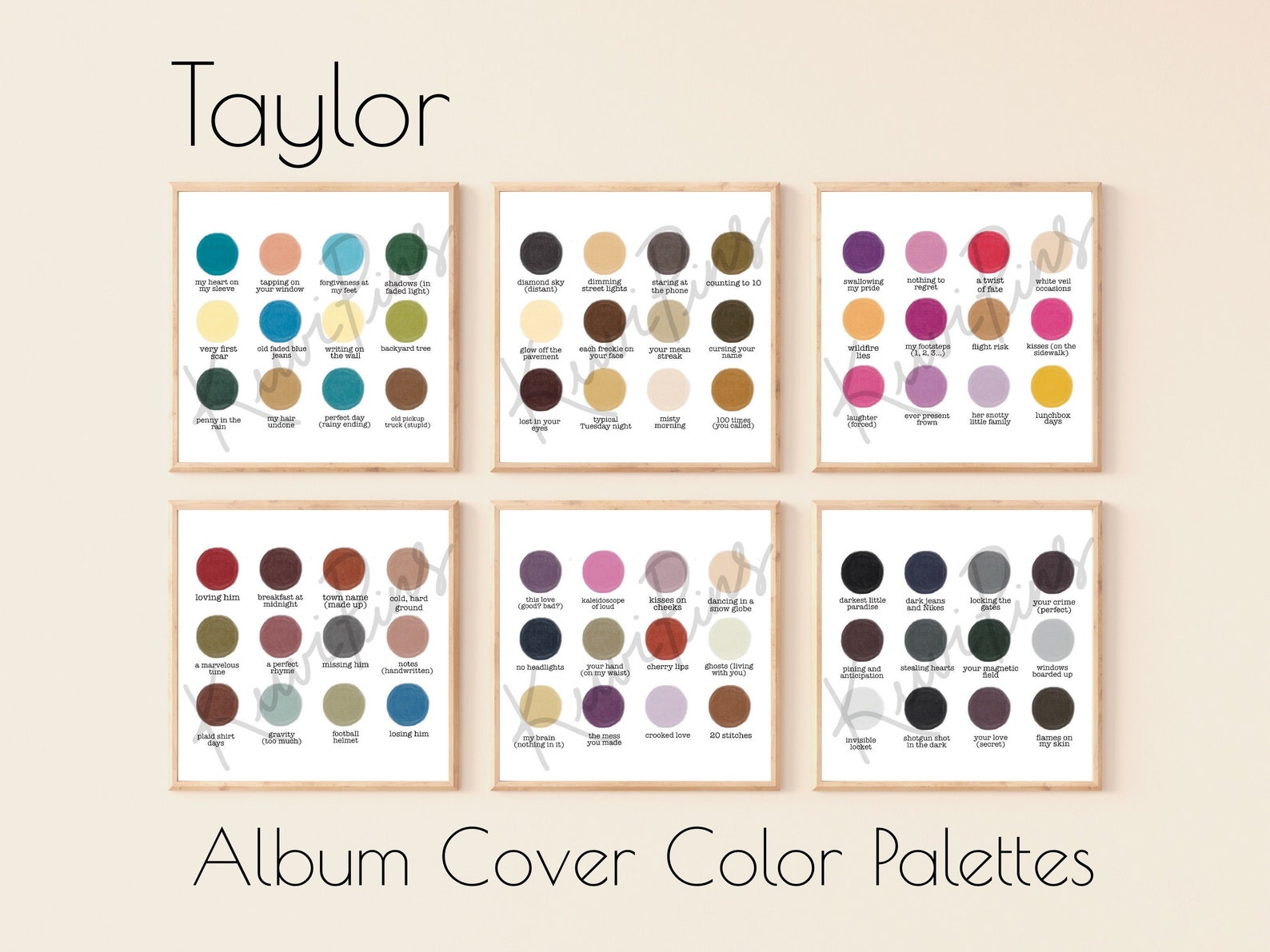 1 RED Taylor Album Cover Color Palette Digital Download - Etsy