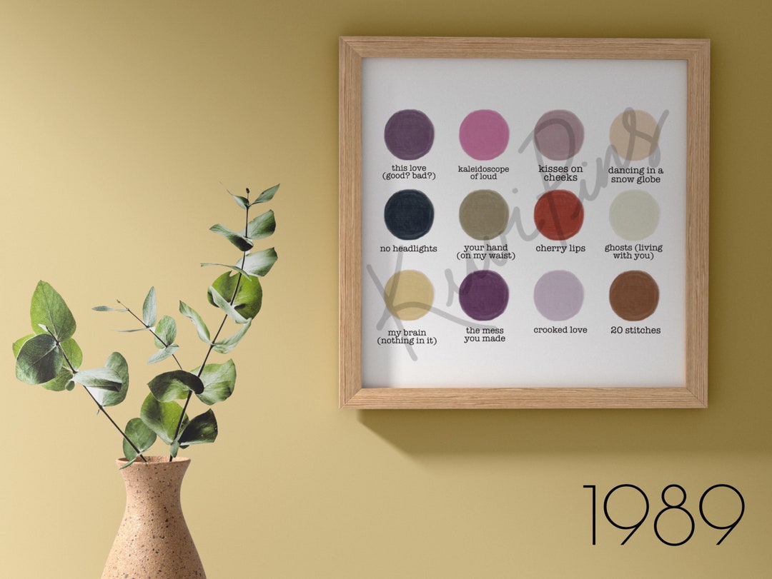 1 1989 Taylor Album Cover Color Palette Digital Download - Etsy
