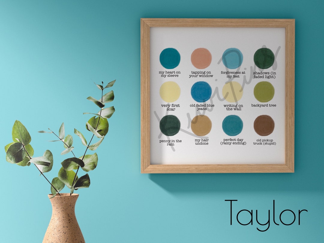 1 Self Titled Taylor Album Cover Color Palette Digital Download - Etsy