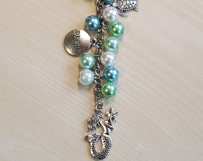 Beaded Shell Bag Jewelry, Handmade Nautical Keychain, Beaded Seashell ...
