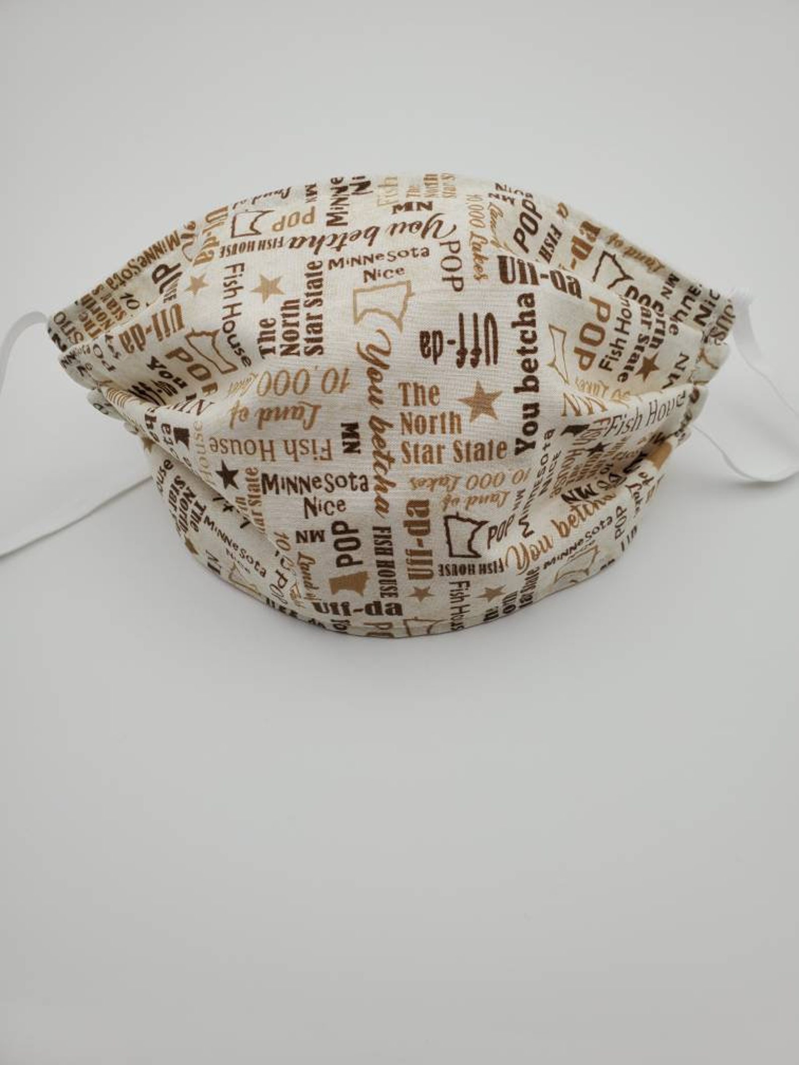 Beige Minnesota Nice Face Mask 100% cotton HANDMADE NEW | Etsy