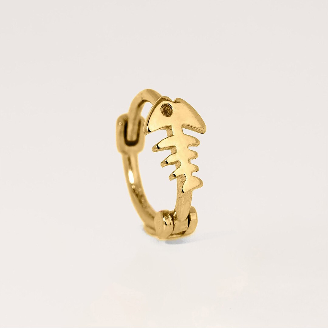 Simple Fish Cartilage Hoop, Helix Hoop, Tragus Hoop, Small Hoop ...