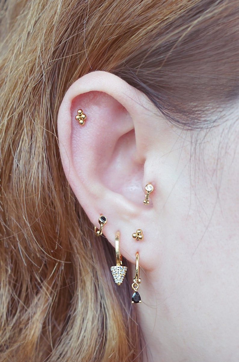Trinity Bead Internally Threaded 16g Triangle Labret Tragus - Etsy