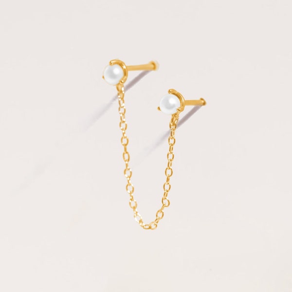 Double Pearl Earring - Etsy