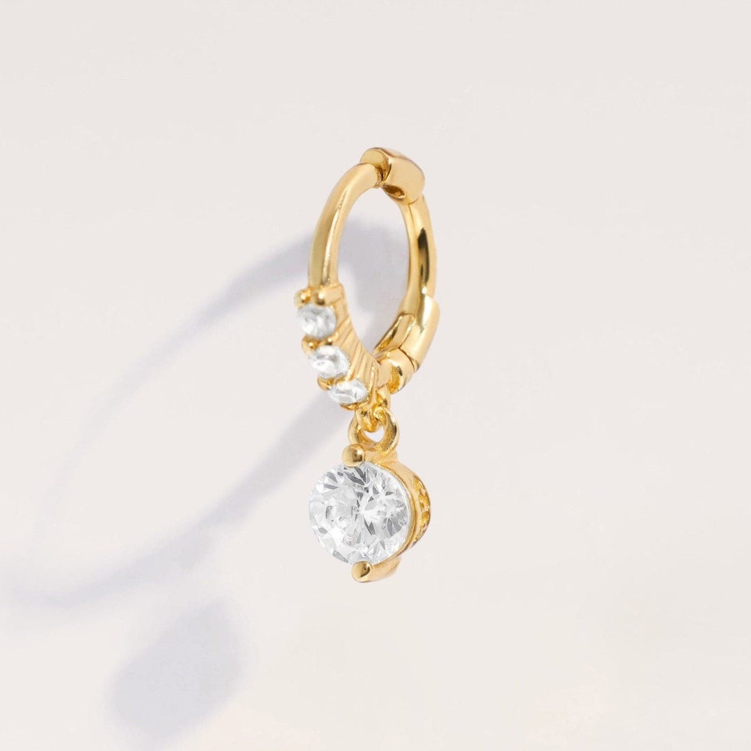 CZ Tragus Hoop Small Cartilage Hoops Sliver Helix Piercing - Etsy