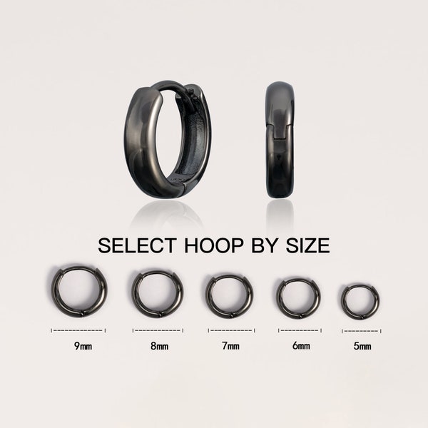 Black Hoop Earrings - Etsy